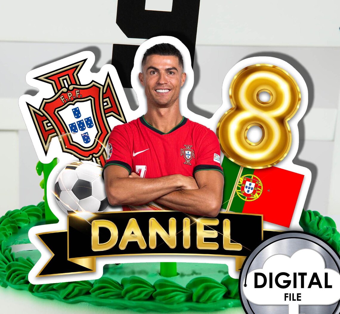 Personalized Soccer Football Cristiano Ronaldo Birthday Cake Decoration ...