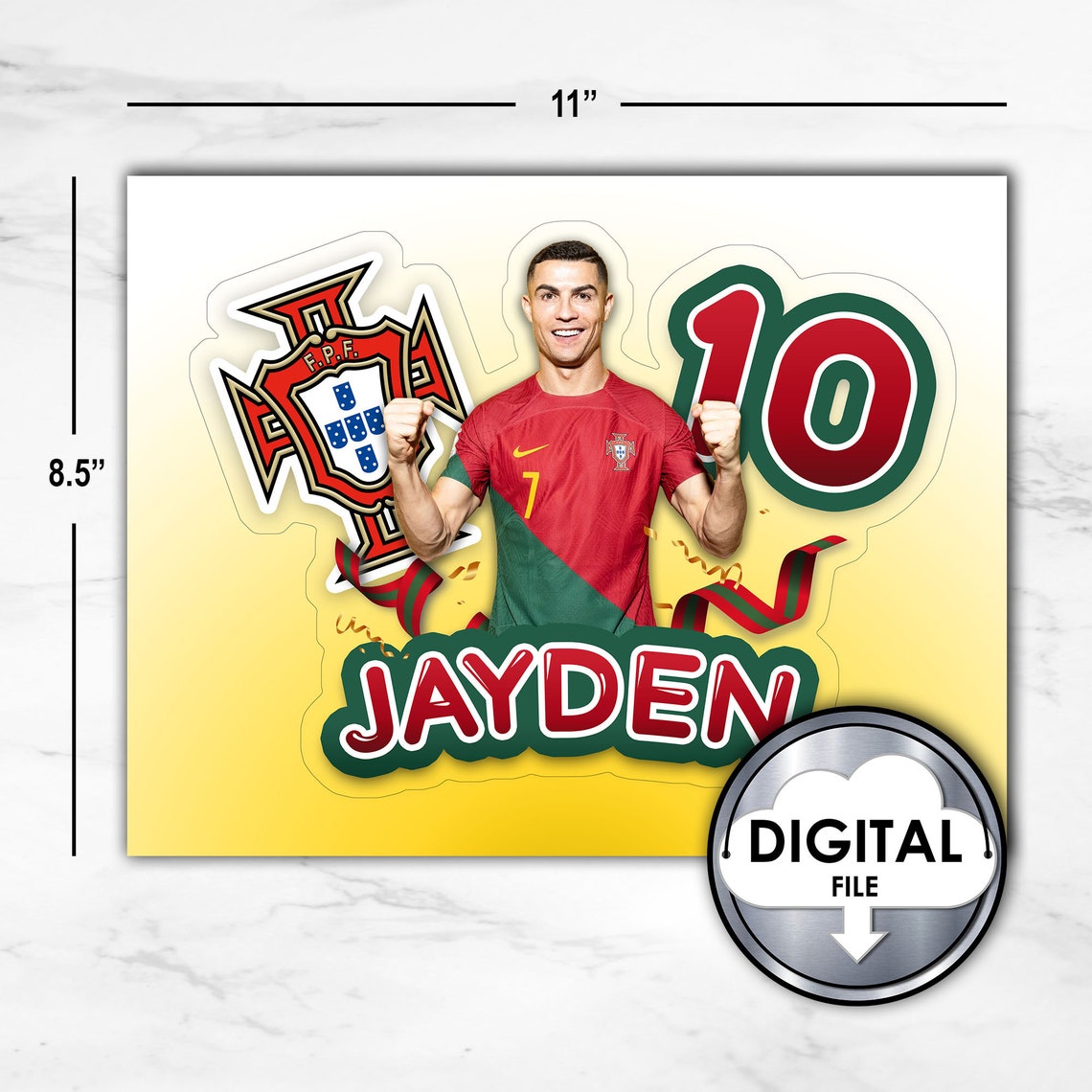 Personalized Soccer Football Cristiano Ronaldo Birthday Cake Decoration ...