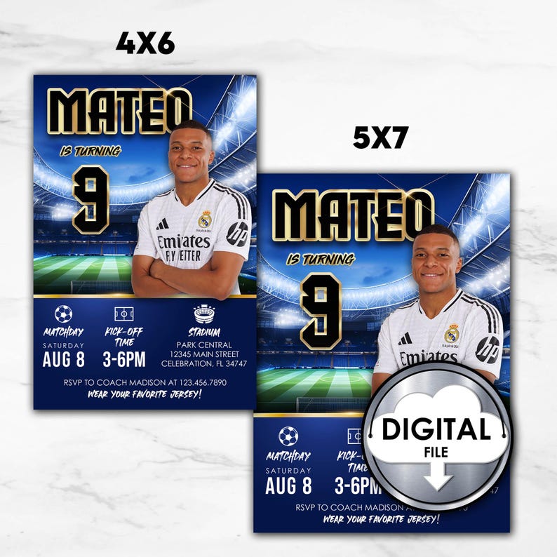 Customized Soccer Football Futbol France Kylian Mbappé Birthday Party ...