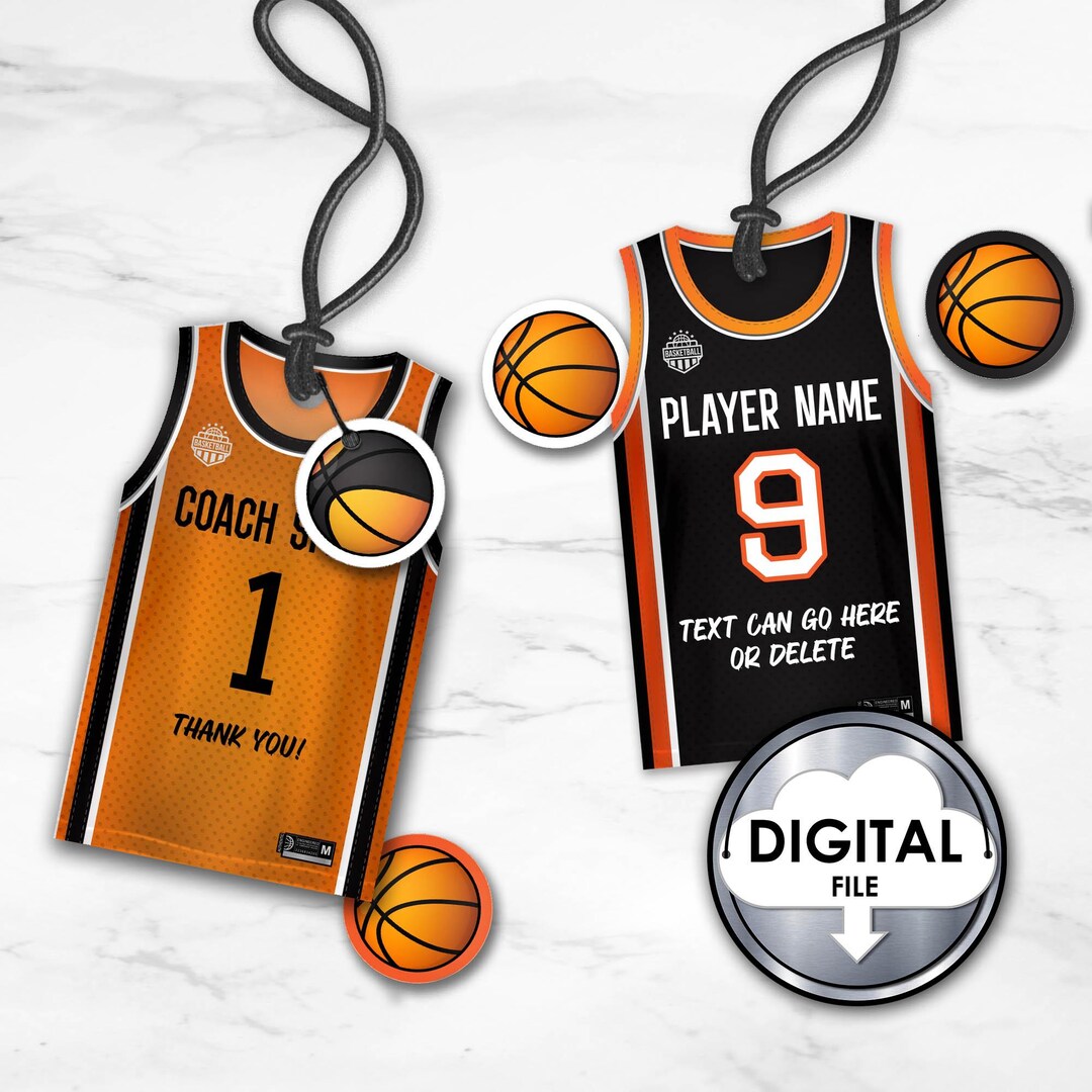 Editable Personalized Basketball Jersey Shaped Favor Tags Team Birthday ...
