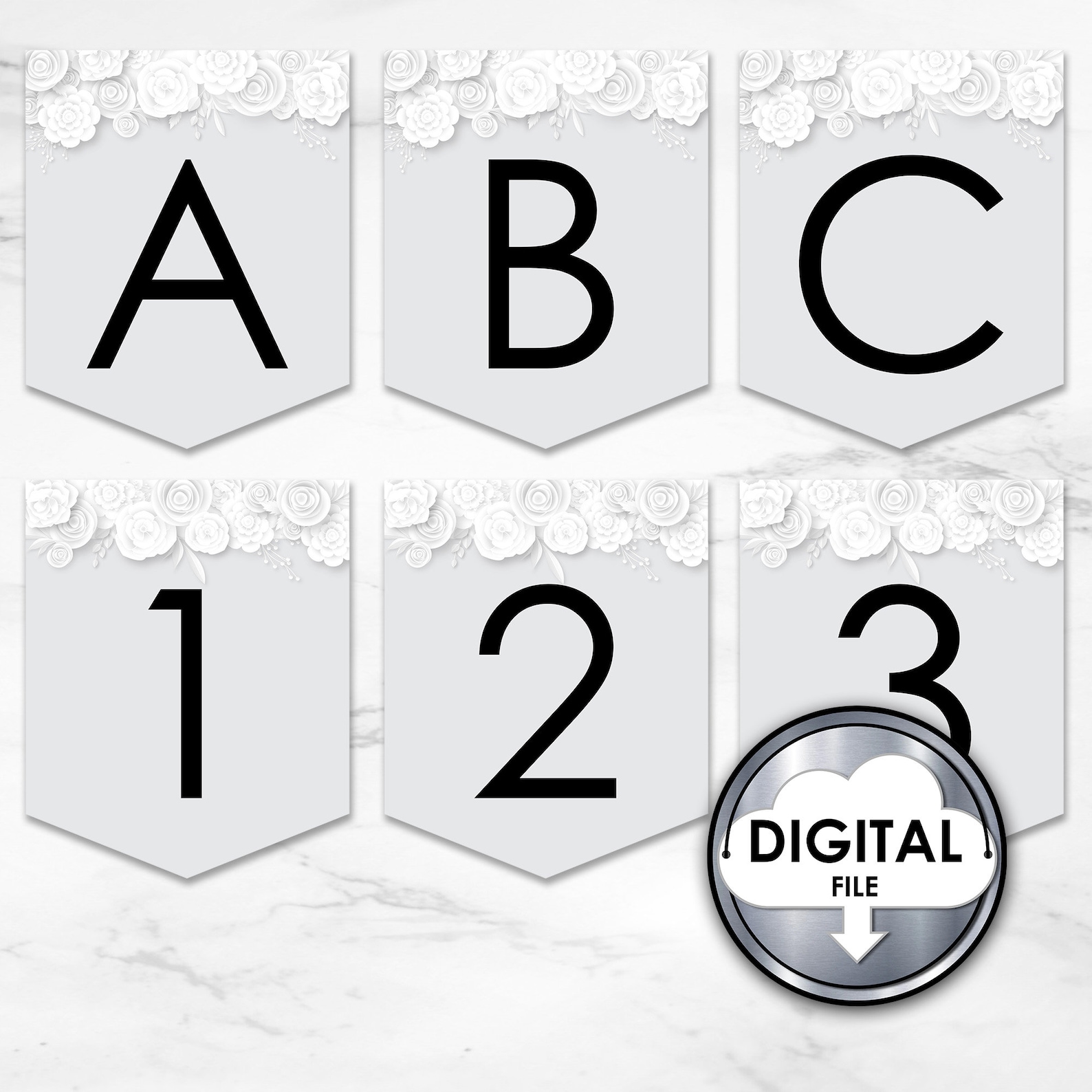 Floral Baby Shower Banner, Letters and Numbers (digital Download) - Etsy