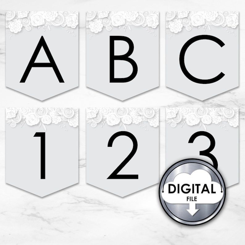 Editable Baby Shower Printable Alphabet Banner Set, Letters A to Z ...