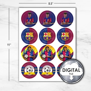 Printable Cupcake Toppers Soccer Football Spain Lamine Yamal Birthday ...