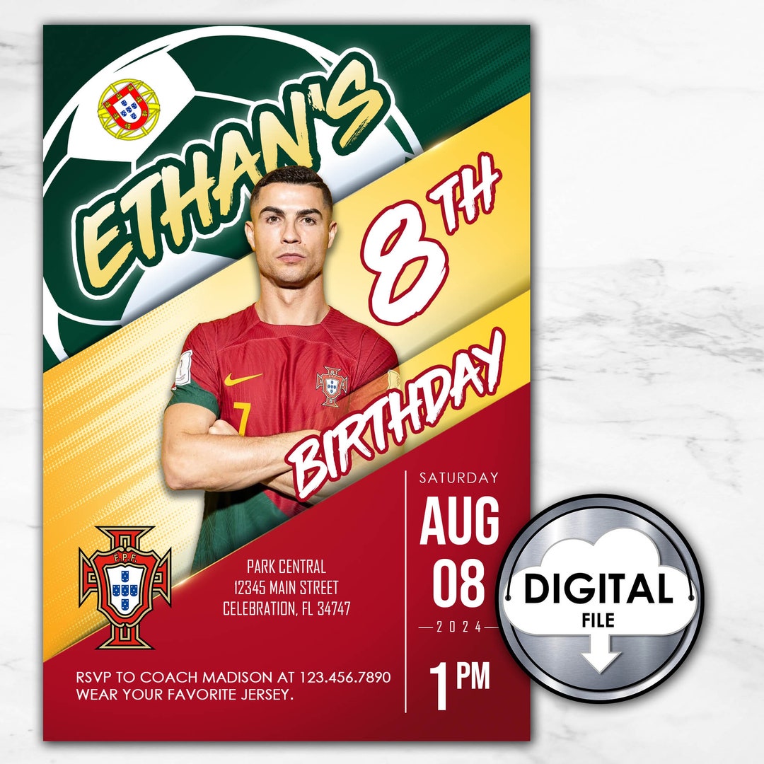 Customized Soccer Football Portugal Cristiano Ronaldo Birthday Party ...