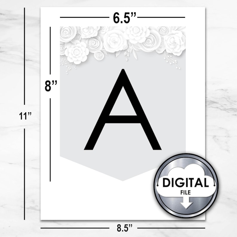 Editable Baby Shower Printable Alphabet Banner Set, Letters A to Z ...