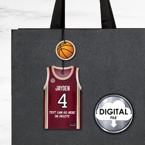 Editable Personalized Basketball Jersey Shaped Favor Tags Team Birthday ...