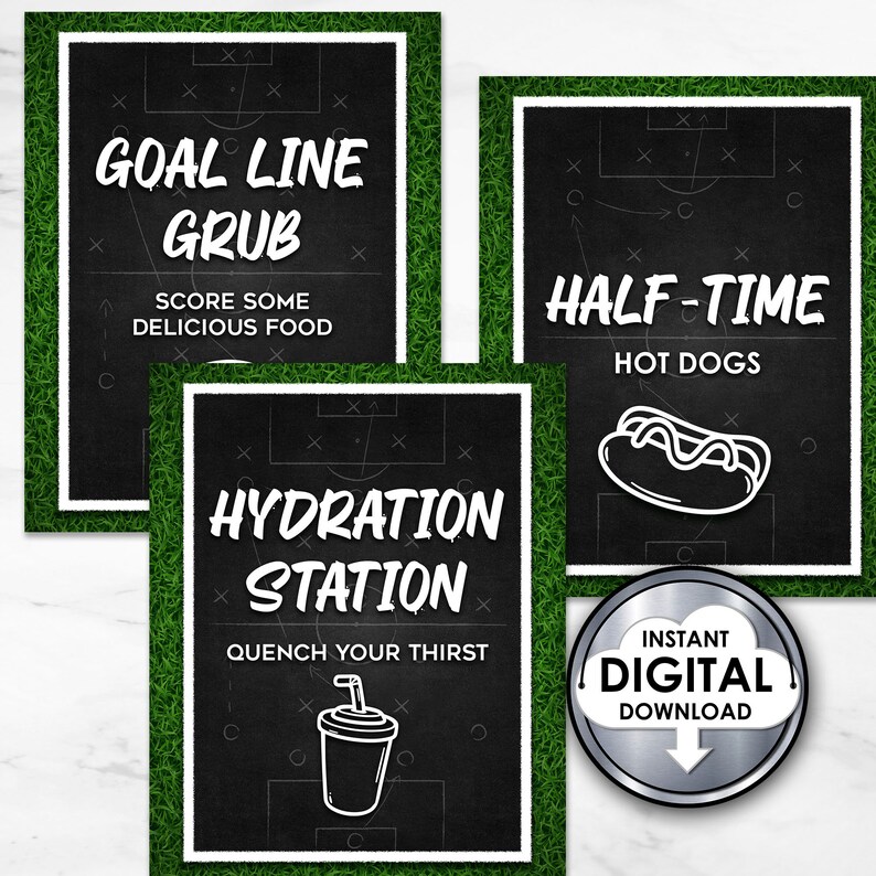 Editable Soccer Football Birthday Goals Printable Table Signs, Tent ...