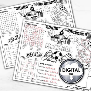 Editable Soccer Football Futbol Printable Activity and Coloring Pages ...