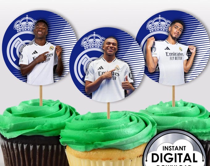 Real Madrid Cake Topper | Printable Football Player Decor | Custom ...