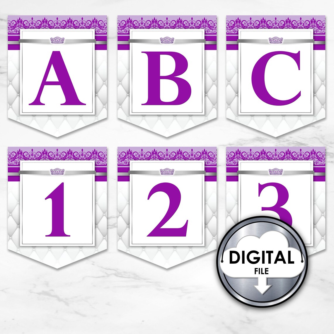 A Little Princess Baby Shower Printable Alphabet Banner Set, Letters A ...