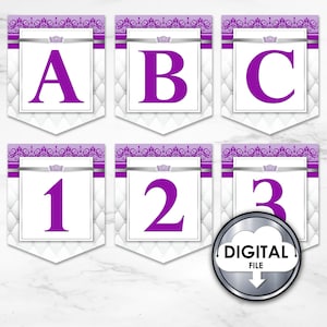 A Little Princess Baby Shower Printable Alphabet Banner Set, Letters A ...