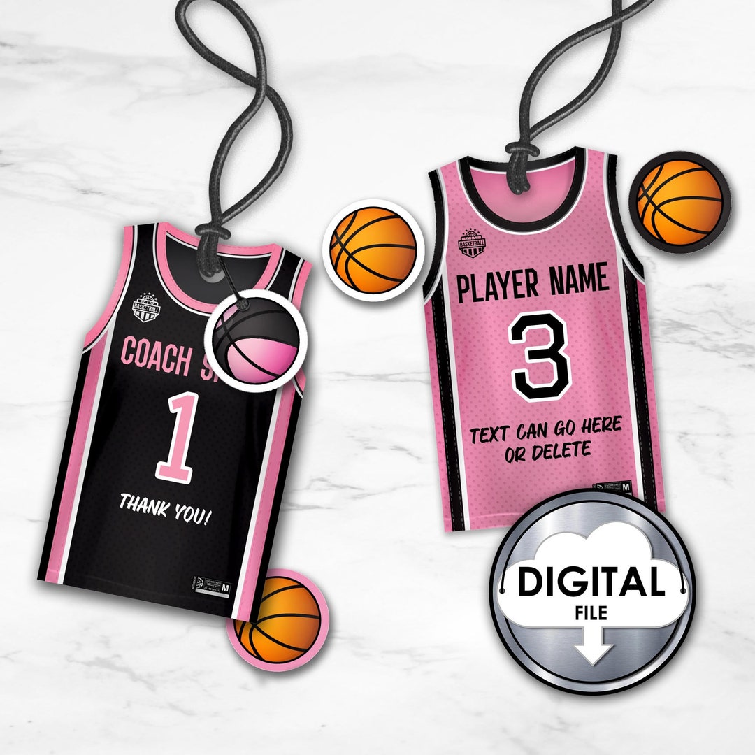 Editable Personalized Basketball Jersey Shaped Favor Tags Team Birthday ...