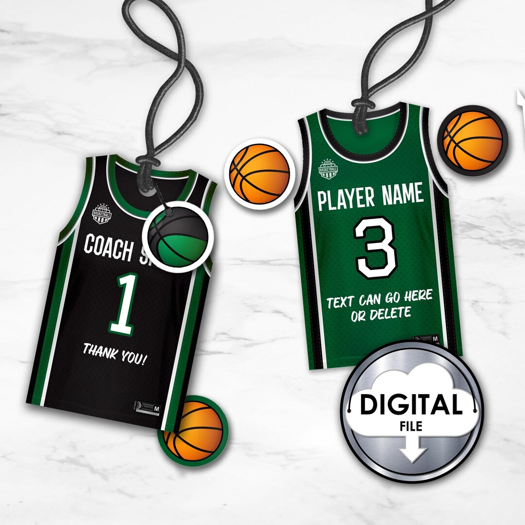 Editable Personalized Basketball Jersey Shaped Favor Tags Team Birthday ...