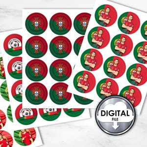 Printable Cupcake Toppers Soccer Football Portugal Ronaldo Birthday ...