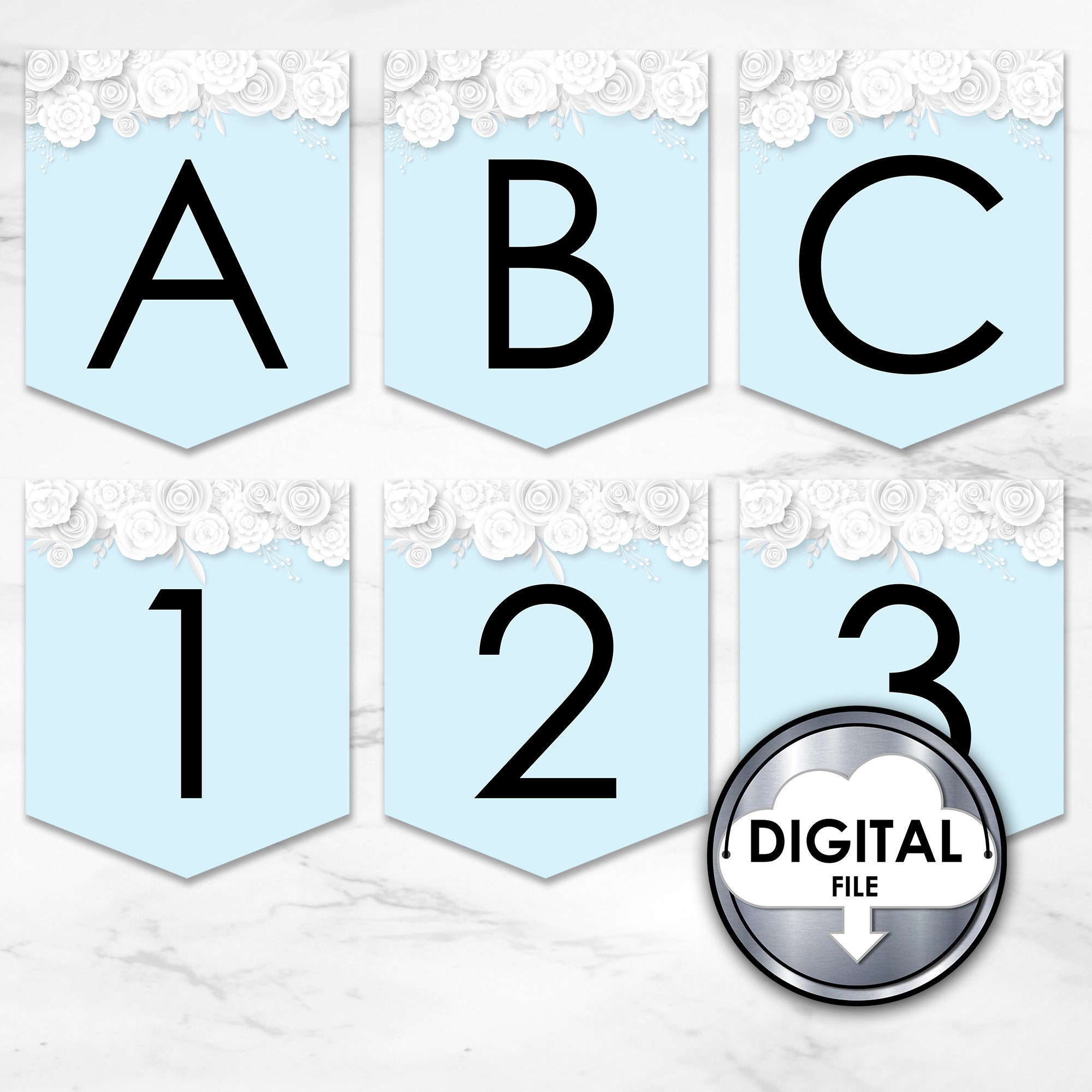 Editable Baby Shower Printable Alphabet Banner Set, Letters A to Z ...