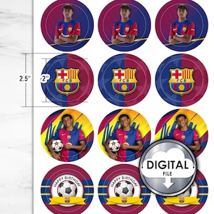 Printable Cupcake Toppers Soccer Football Spain Lamine Yamal Birthday ...