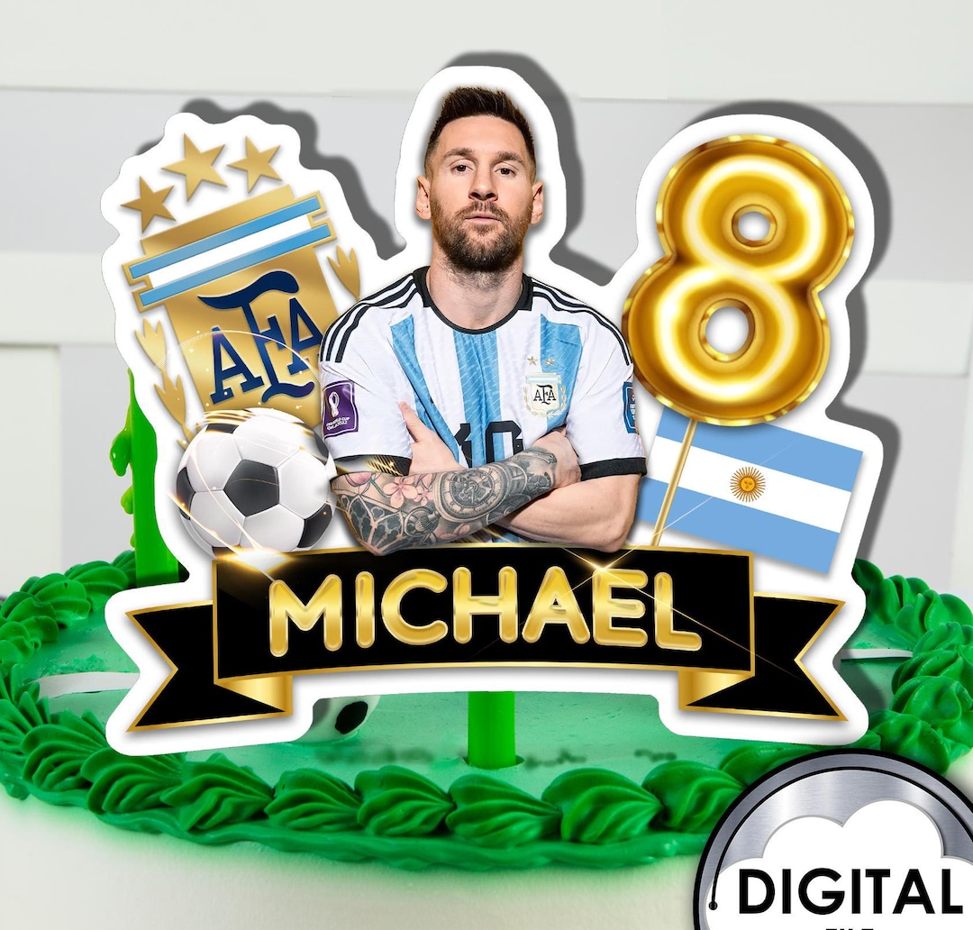 Personalized DIY Soccer Football Argentina Messi Birthday Cake ...