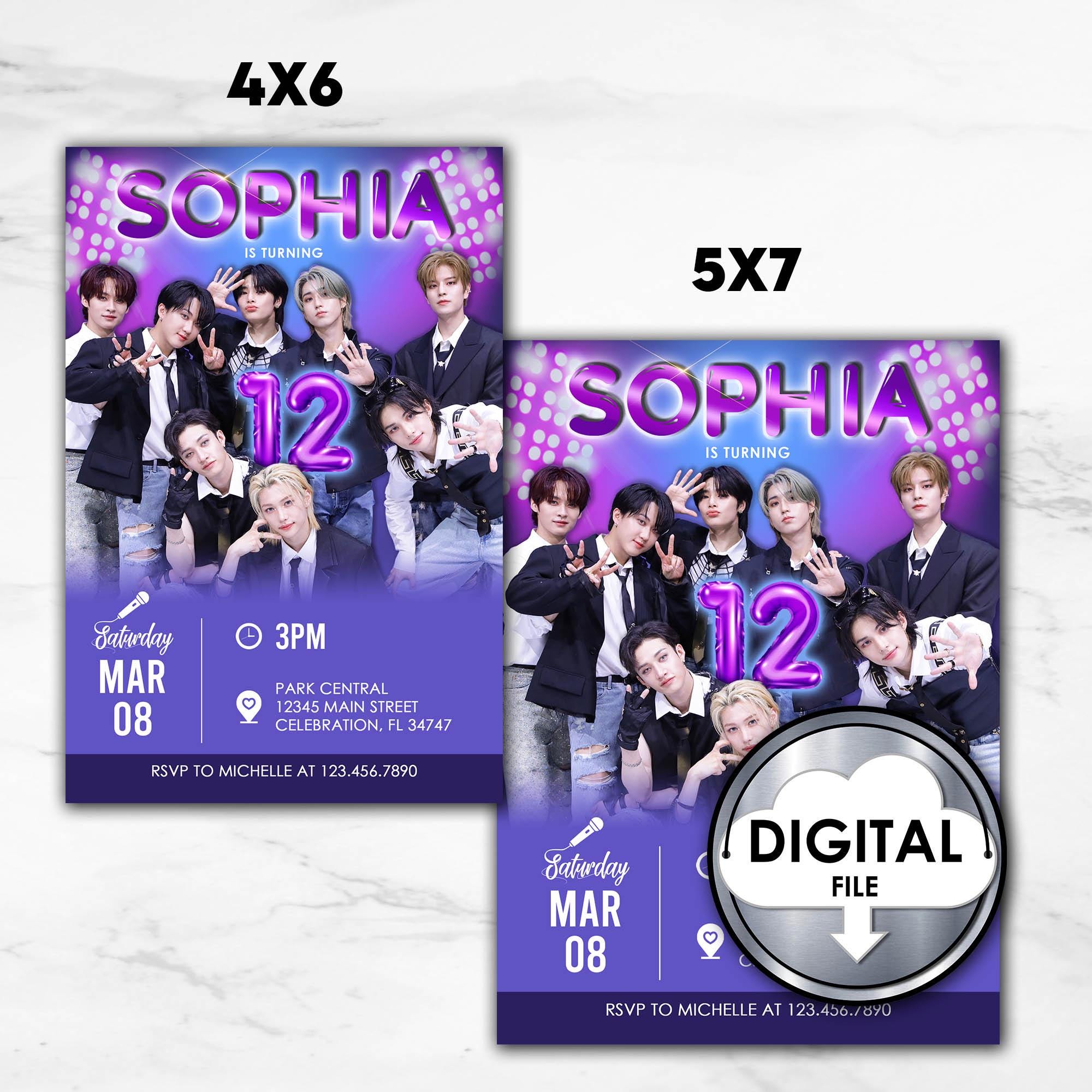 Kpop Stray Kids Skz Birthday Invitation Invite Personalized Printable ...
