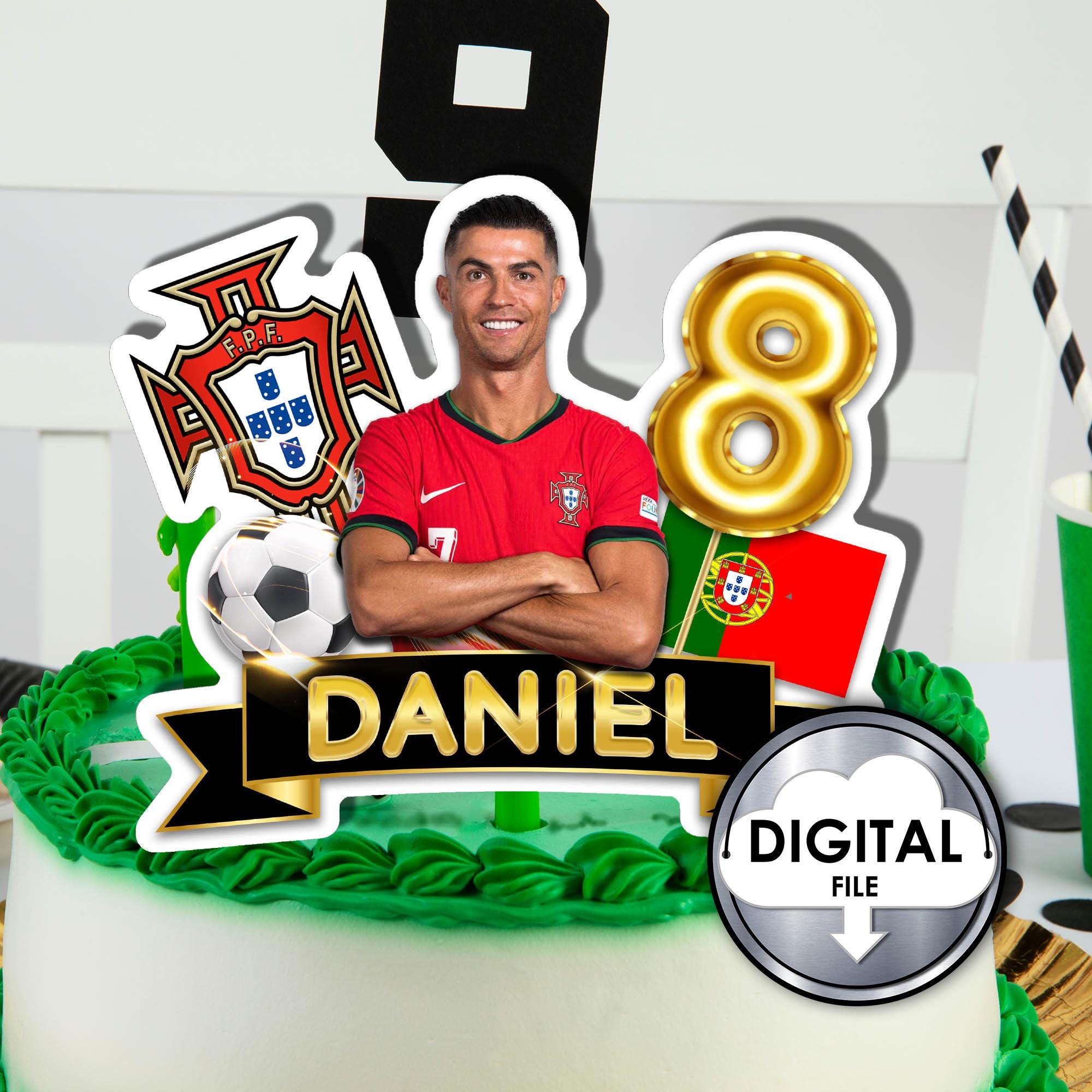 Personalized Soccer Football Cristiano Ronaldo Birthday Cake Decoration ...