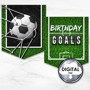 Editable Soccer Football Birthday Goals Printable Alphabet Banner Set ...