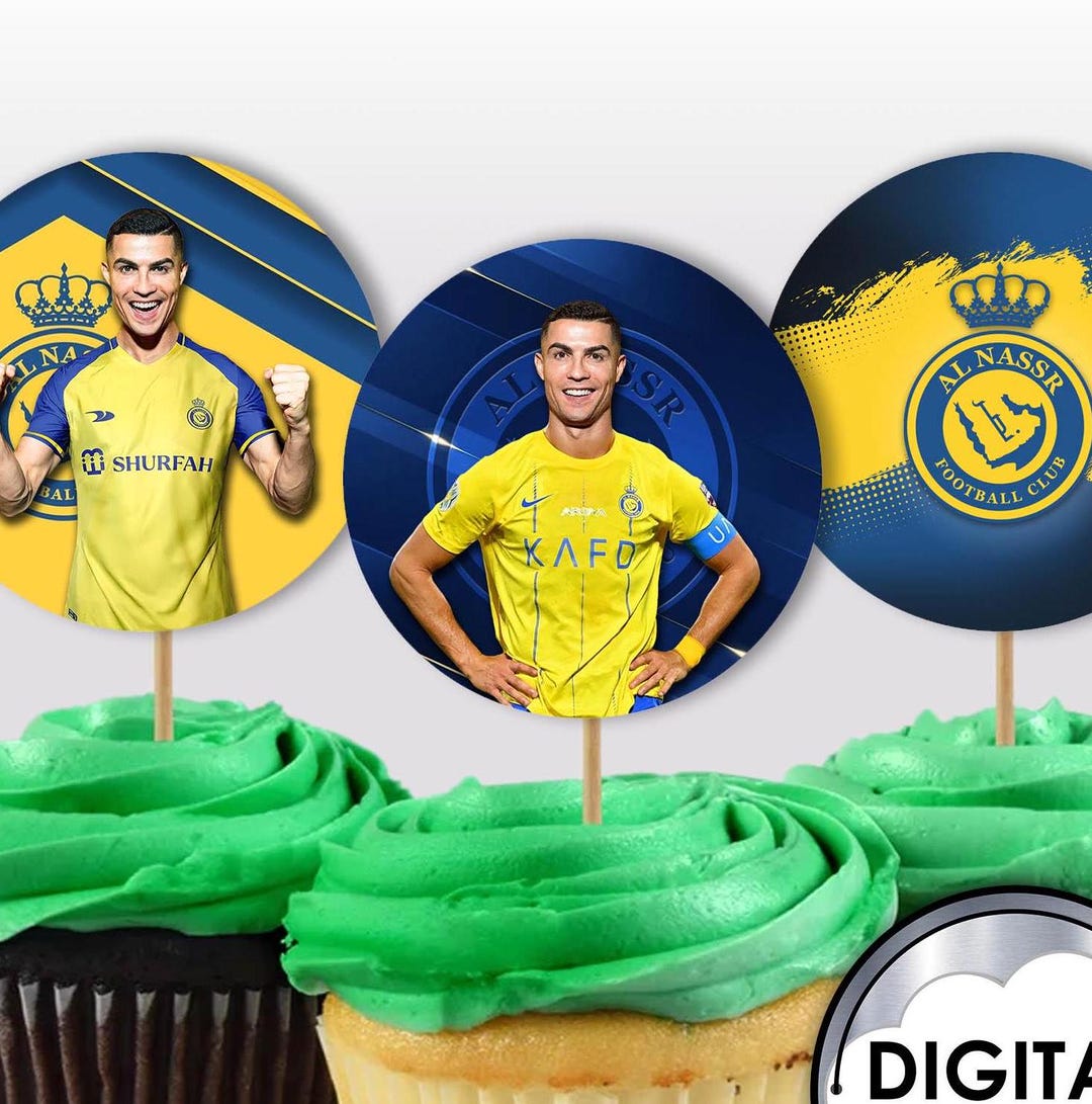 Printable Cupcake Toppers Soccer Football Ronaldo Birthday Party Favor ...