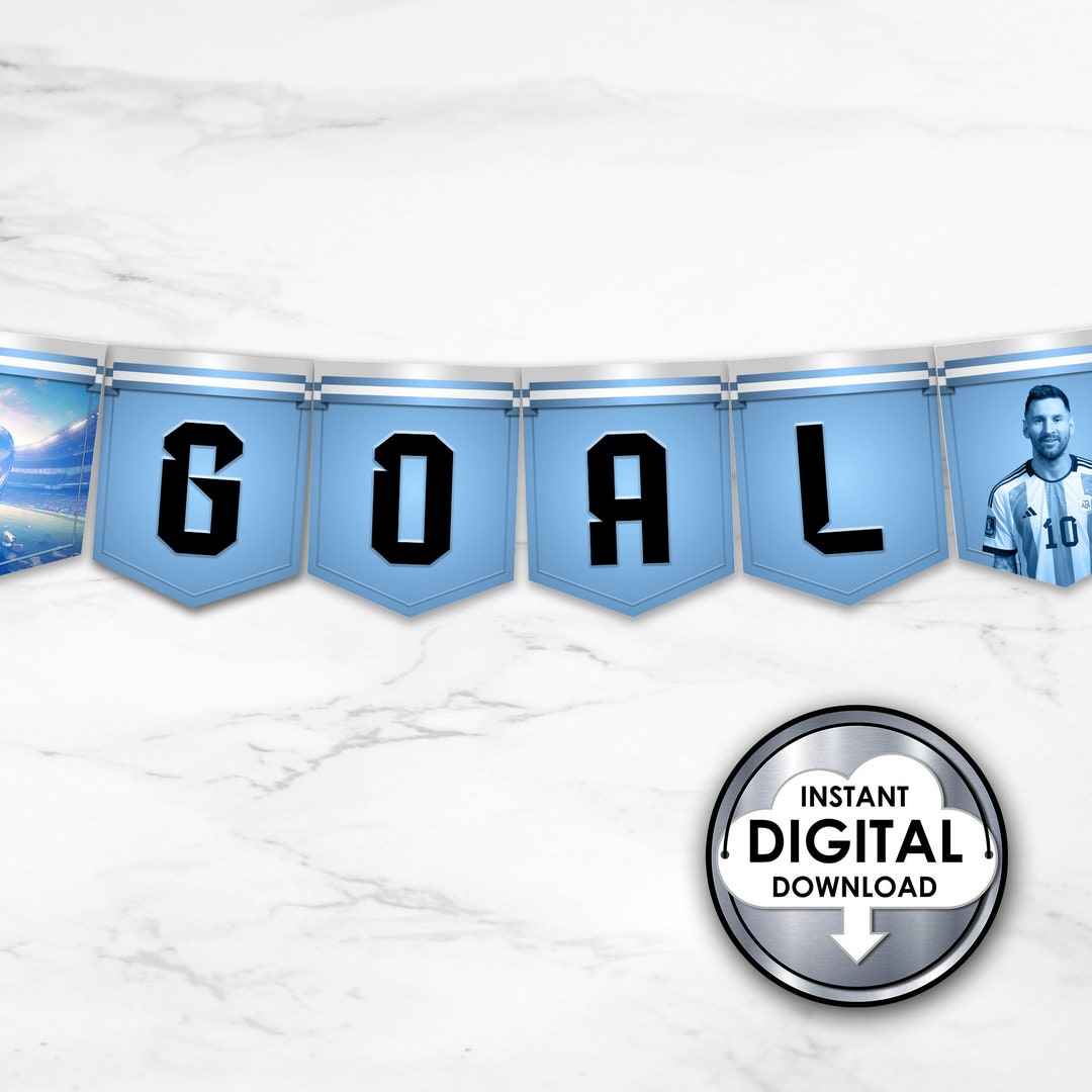 Digital Printable Banner Soccer Football Futbol Argentina Messi ...