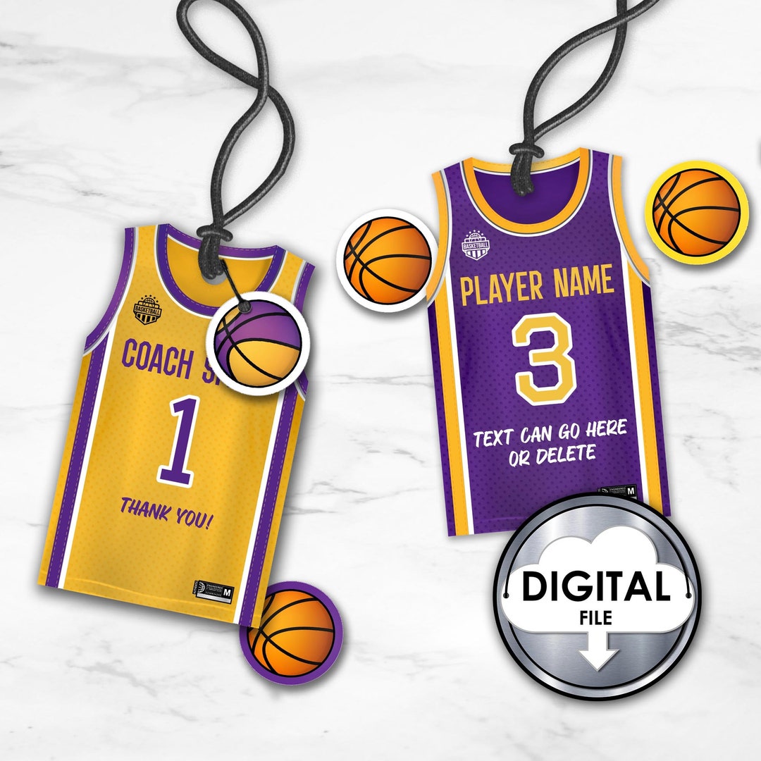 Editable Personalized Basketball Jersey Shaped Favor Tags Team Birthday ...