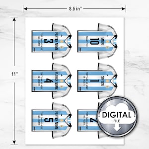 Editable Soccer Football Argentina Messi Birthday Party Favor Tags ...