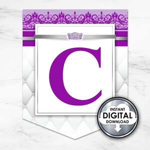 A Little Princess Baby Shower Printable Alphabet Banner Set, Letters A ...