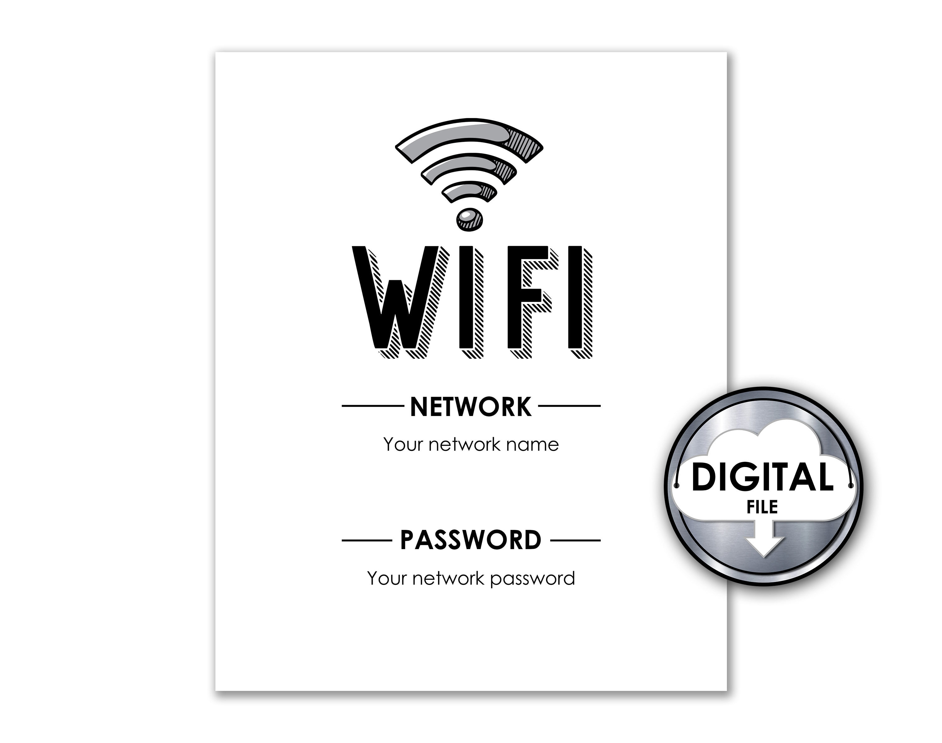WIFI Password Sign Printable, Wifi Sign, WIFI Password Sign, Editable ...