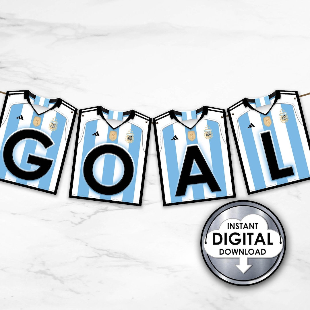 DIY Digital Printable Banner Soccer Football Futbol Argentina Messi ...