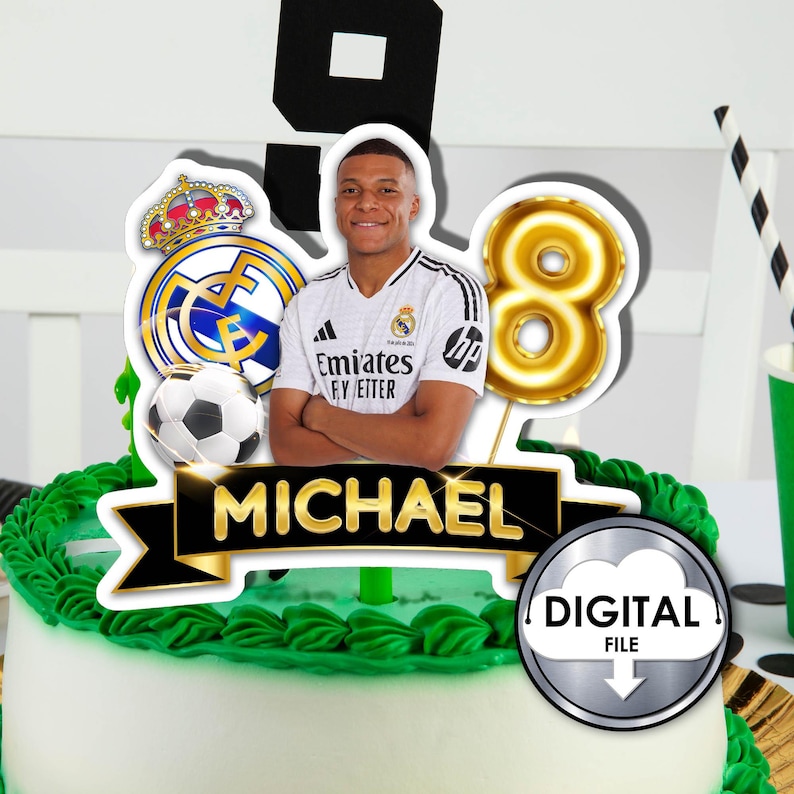 Personalized Soccer Football France Mbappe Birthday Cake Decoration ...