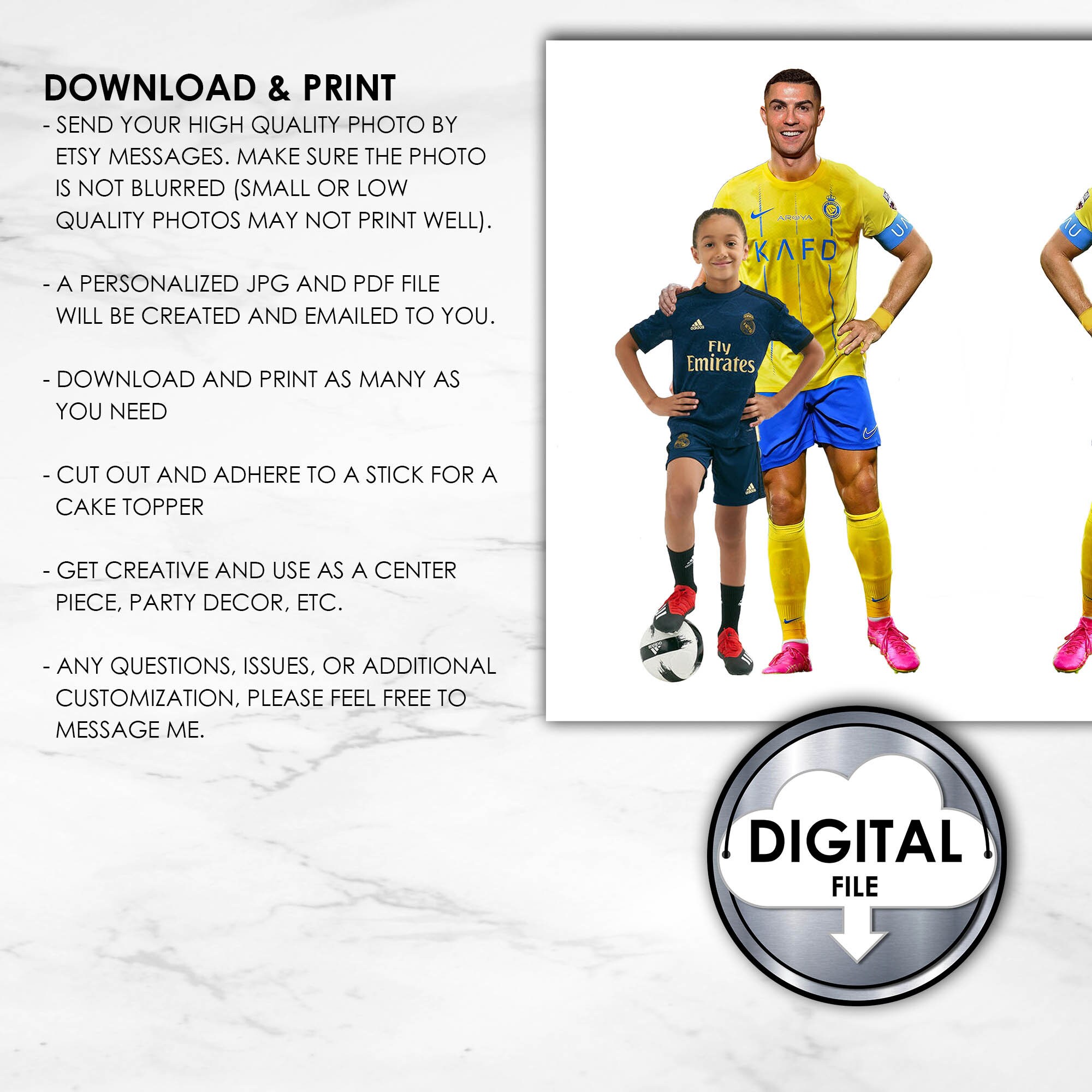 Personalized Soccer Football Cristiano Ronaldo Birthday Cake Decoration ...