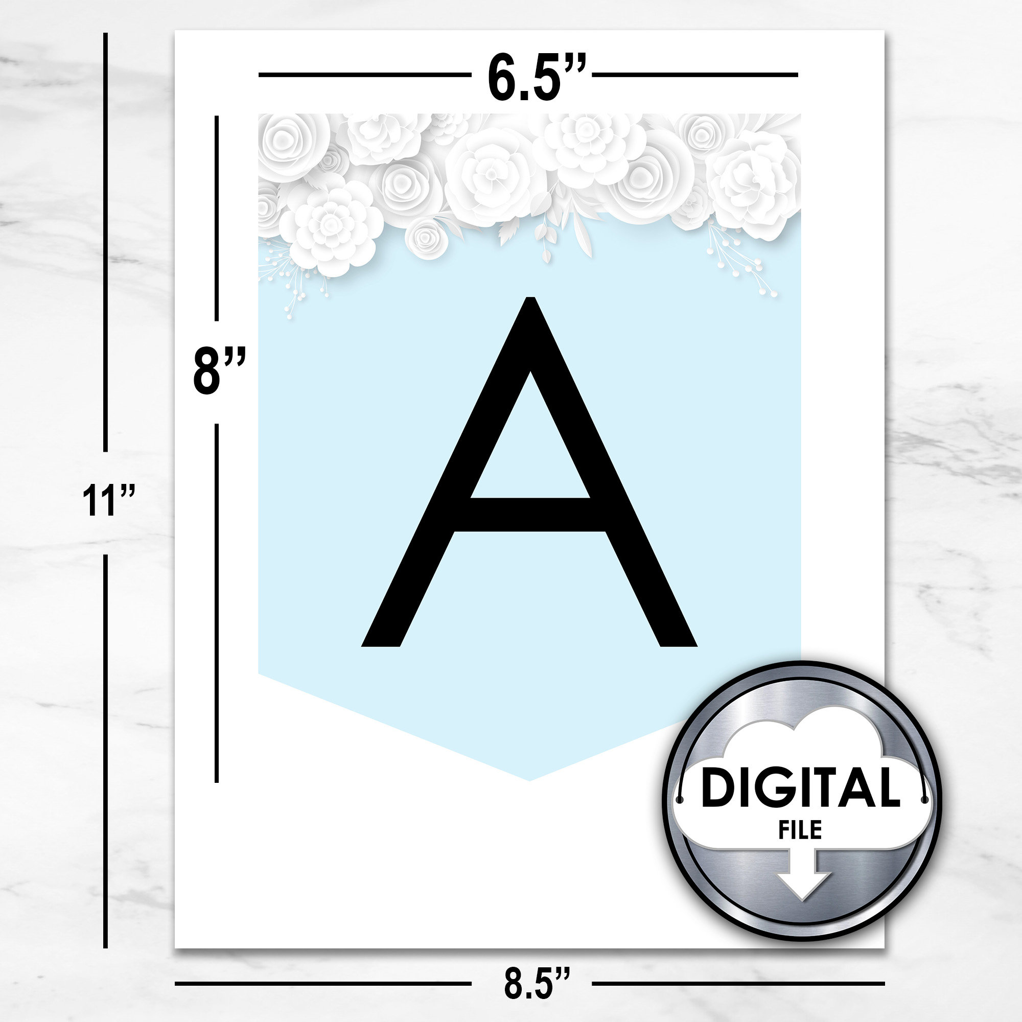 Editable Baby Shower Printable Alphabet Banner Set, Letters A to Z ...