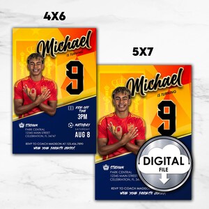 Personalized Spain Soccer Birthday Invitation, Lamine Yamal Theme ...