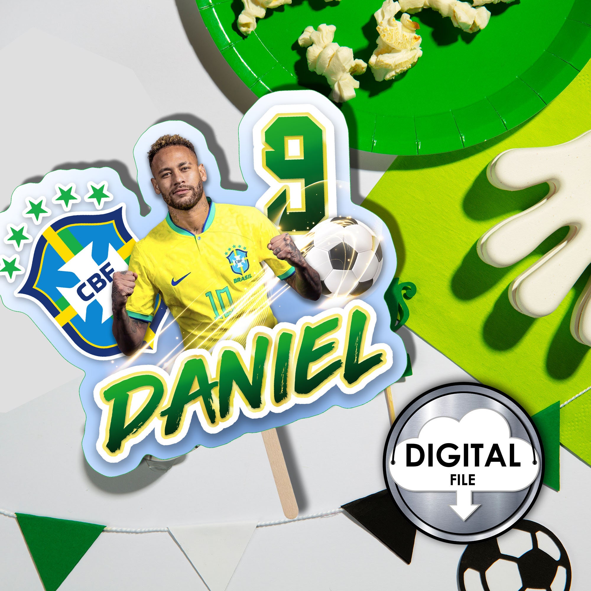 Personalized Soccer Football Brazil Brasil Neymar Birthday Cake ...