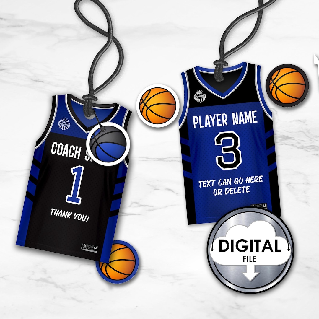 Editable Personalized Basketball Jersey Shaped Favor Tags Team Birthday ...