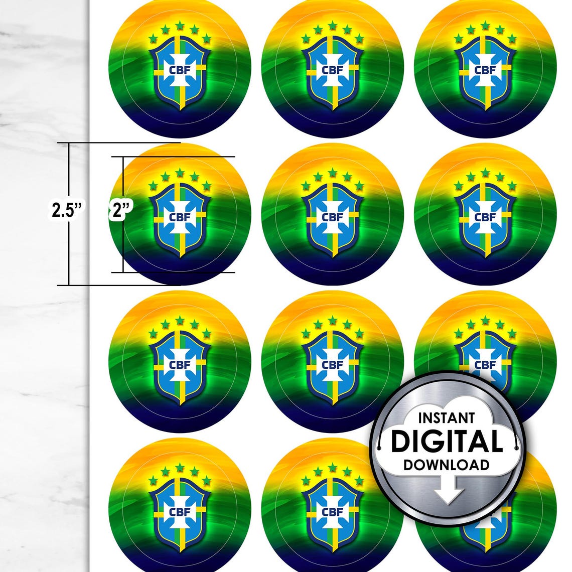 Printable Cupcake Toppers Soccer Football Brazil Brasil Neymar Birthday ...