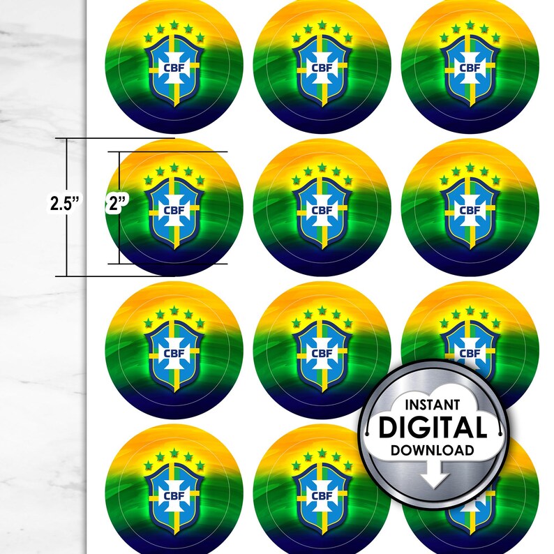 Printable Cupcake Toppers Soccer Football Brazil Brasil Neymar Birthday ...