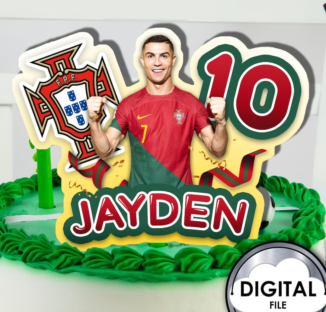 Personalized Soccer Football Cristiano Ronaldo Birthday Cake Decoration ...