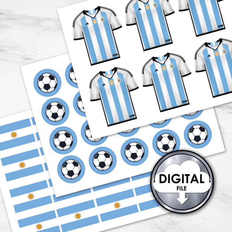 Editable Soccer Football Argentina Messi Birthday Party Favor Tags ...