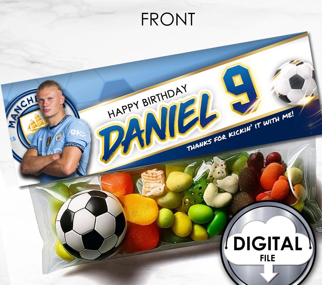 Personalized Soccer Football Haaland Birthday Candy Treat Favor Party ...