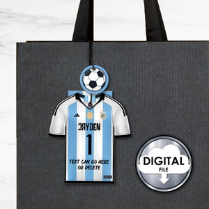 Editable Soccer Football Argentina Messi Birthday Party Favor Tags ...
