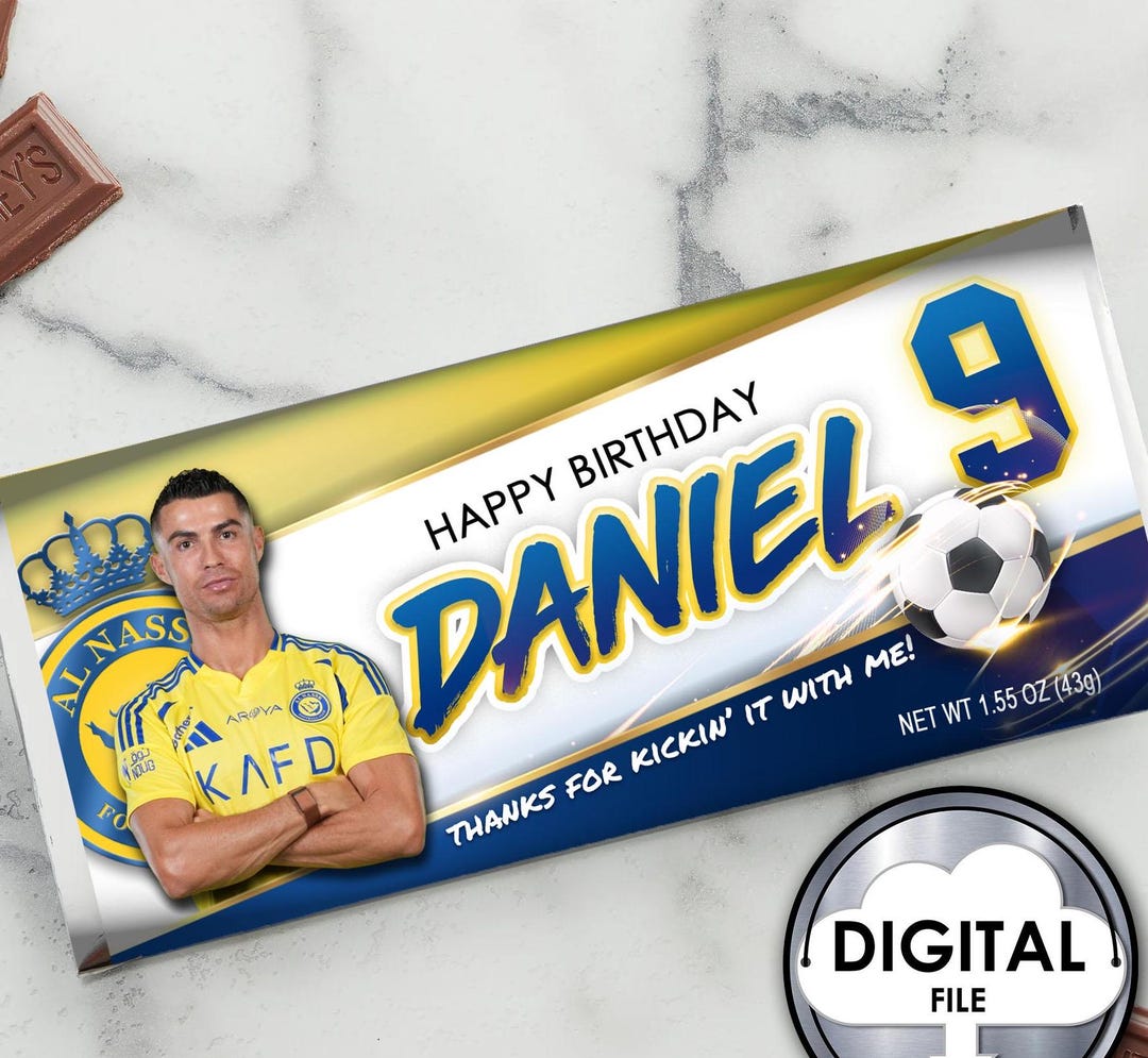 Personalized Soccer Football Portugal Ronaldo Birthday Candy Bar ...
