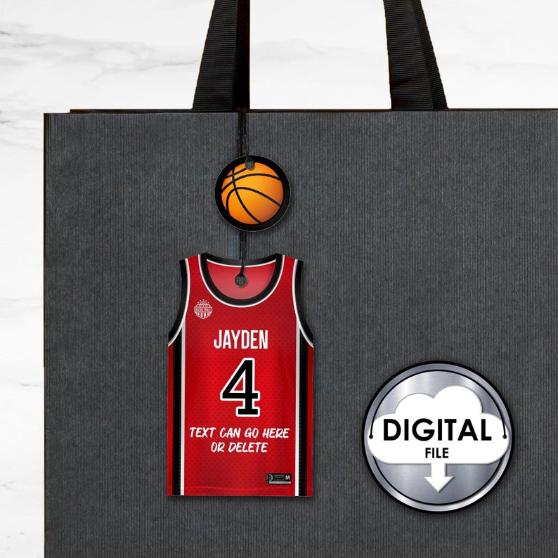 Editable Personalized Basketball Jersey Shaped Favor Tags Team Birthday ...