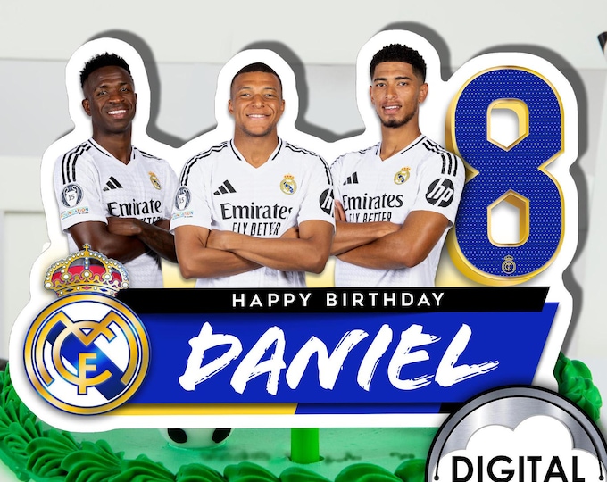 Real Madrid Cake Topper | Printable Football Player Decor | Custom ...