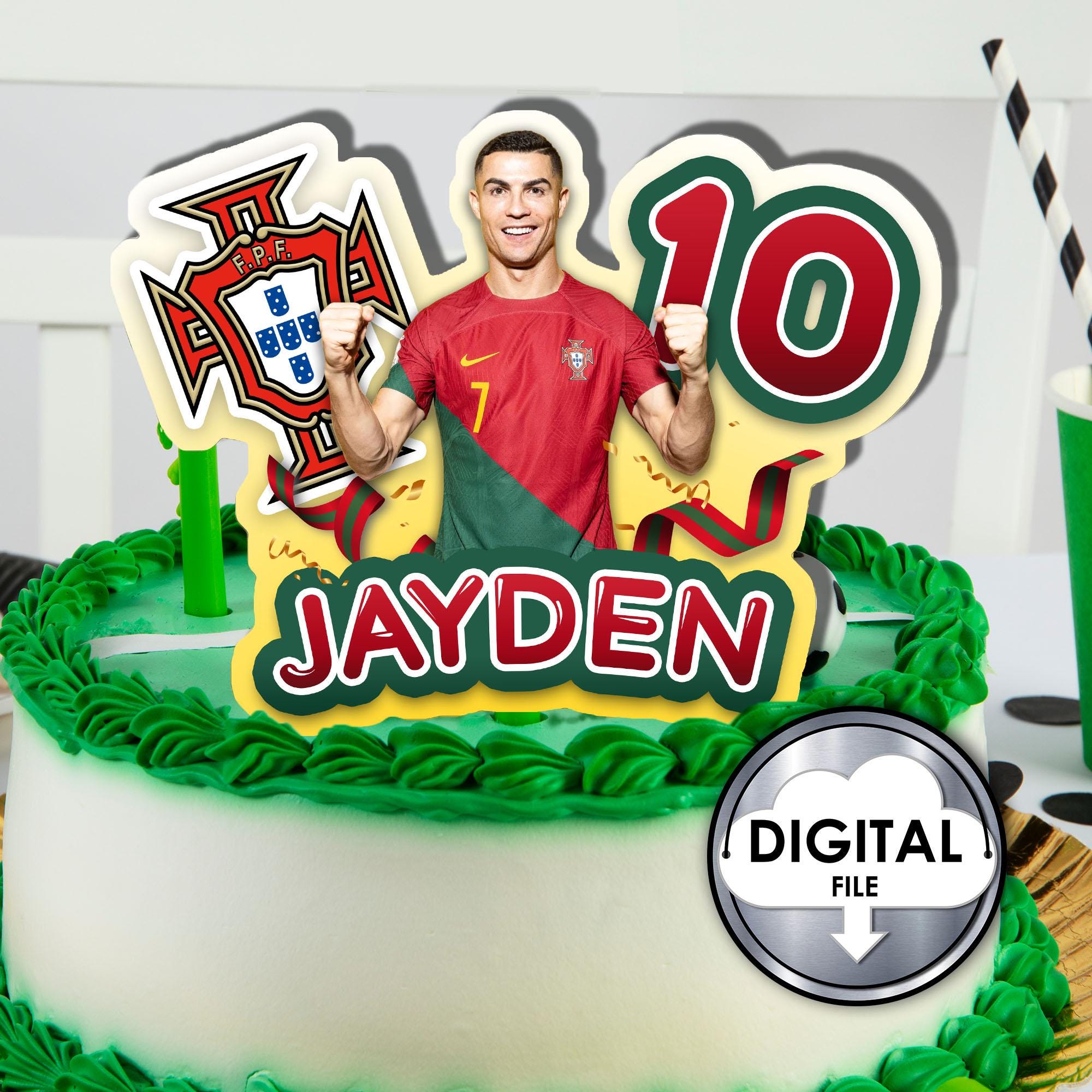 Personalized Soccer Football Cristiano Ronaldo Birthday Cake Decoration ...