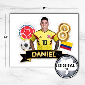 Personalized Soccer Football Colombia James Rodriguez Birthday Cake ...