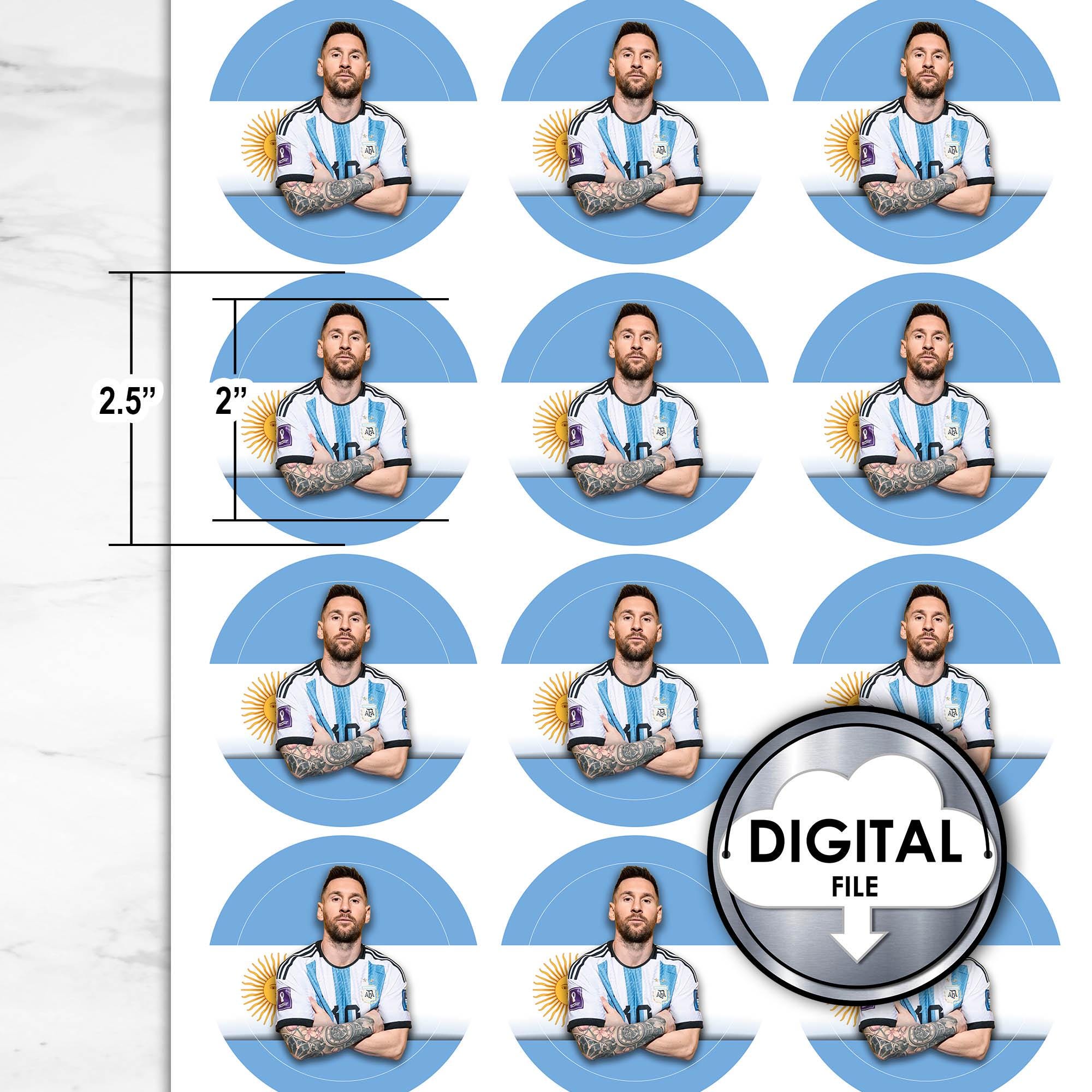 Printable Cupcake Toppers Soccer Football Argentina Messi Birthday ...