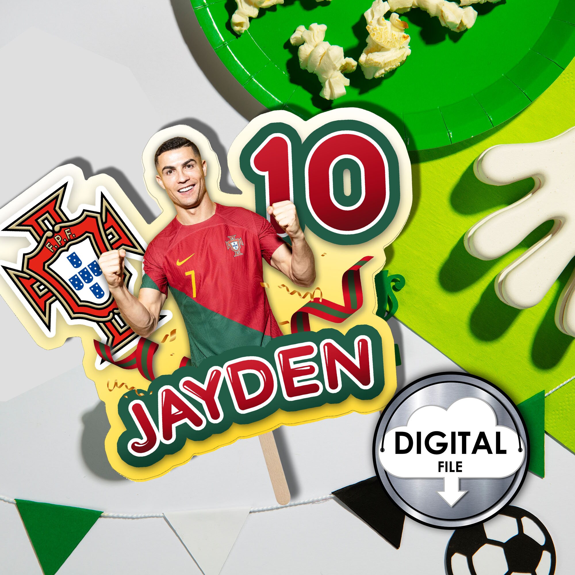 Personalized Soccer Football Cristiano Ronaldo Birthday Cake Decoration ...